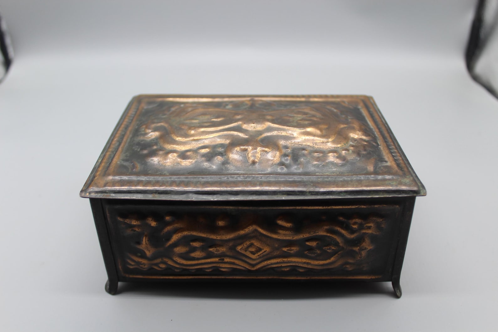 Vintage Copper Box. Forged Copper Sheet. Copper Jewelry Box. Copper Box ...