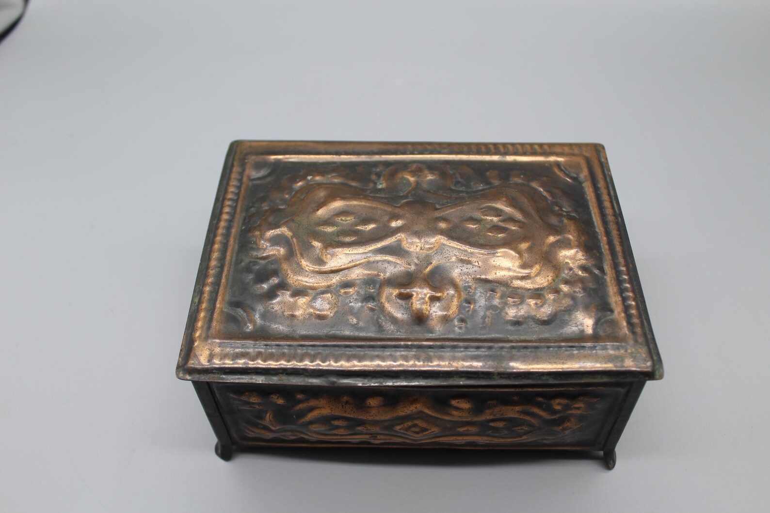 Vintage Copper Box. Forged Copper Sheet. Copper Jewelry Box. Copper Box ...