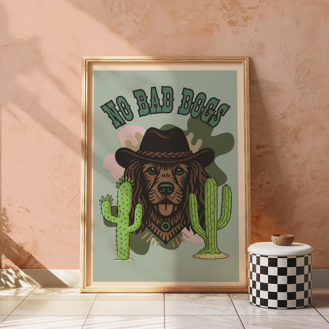No Bad Dogs, Country and Western Themed Wall Art, Traditional Tattoo ...