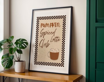 Hot Pumpkin Spiced Latte With Cozy Fall Decor Wall Art Canvas Print ...