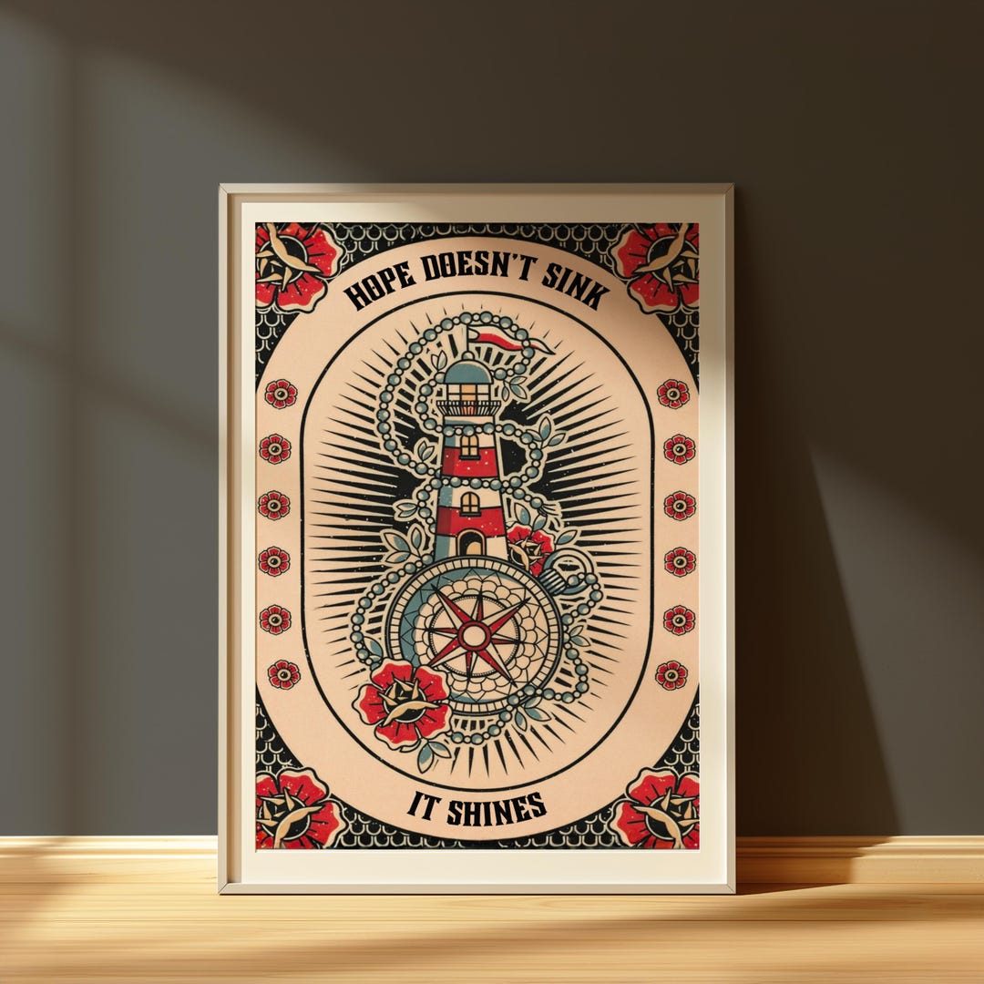 Pop Punk Inspired Wall Art, Traditional Tattoo Style Artwork ...