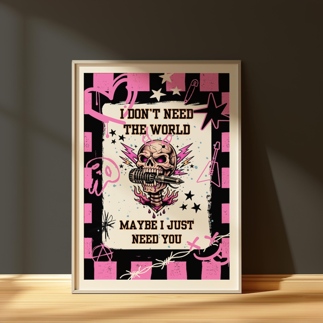 MGK Inspired 9 Lives Pop Punk Poster, Traditional Tattoo Style, Punk ...