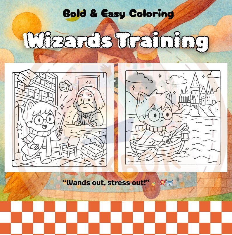 Wizard School Coloring Pages: Fantasy Spell Class (PDF Download) - Etsy