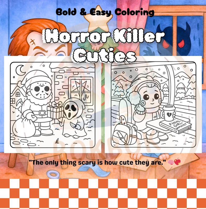 Kawaii Horror Christmas Coloring Book | Creepy Holiday Scenes (PDF) - Etsy