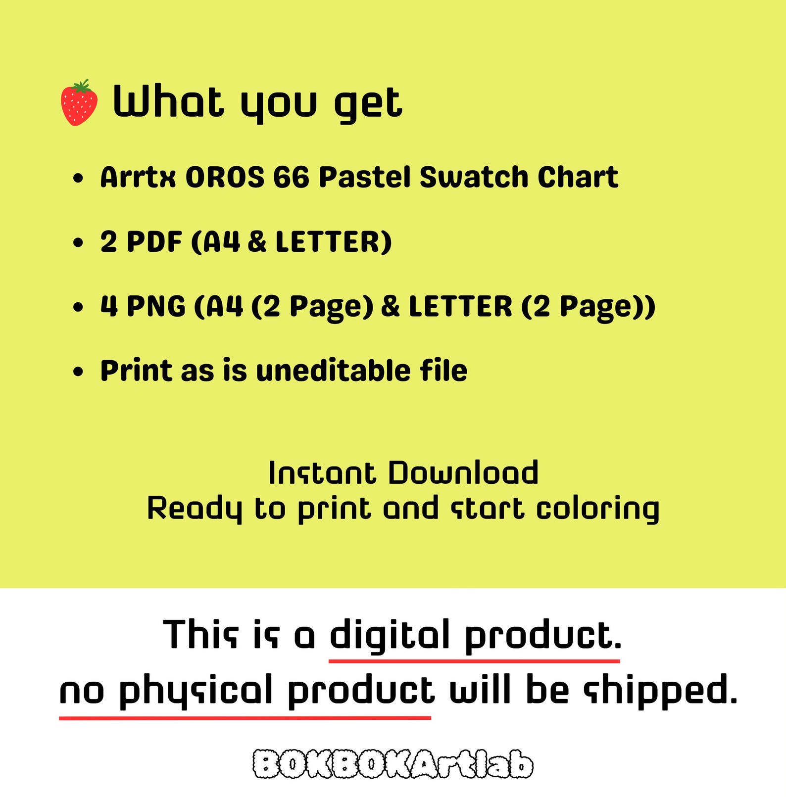 Arrtx OROS 66 Pastel Marker Swatch Chart: Printable Color Palette (PDF ...