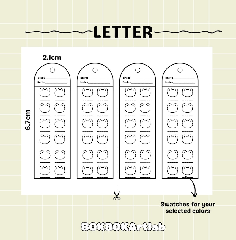 Blank Swatch Template Bookmark | Printable Color Chart, DIY Mini Swatch ...