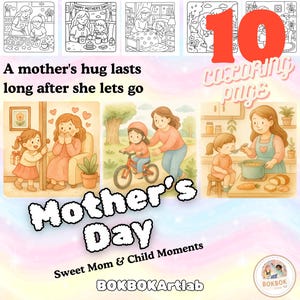 Mother’s Day Coloring Pages | Sweet Mom & Child Moments | Family ...