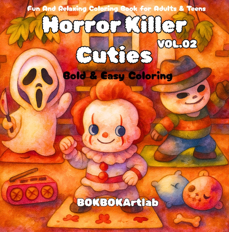 Killer Cuties Coloring Pages Vol.2 | Horror Movie Kawaii (PDF Pattern ...