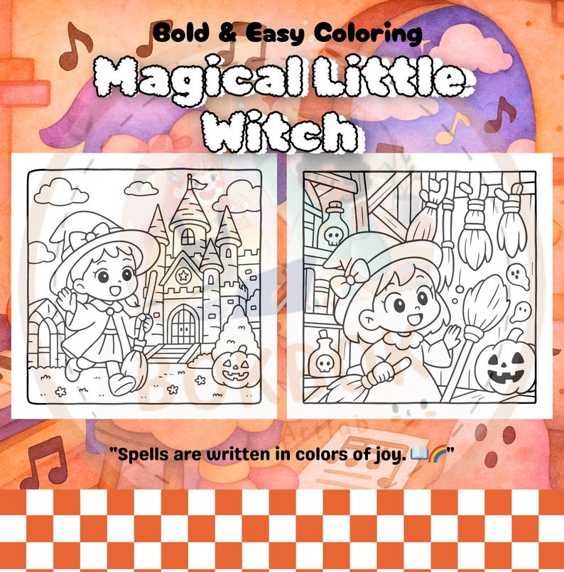Magical Little Witch Coloring Pages | Kawaii Fantasy Adventure Coloring ...
