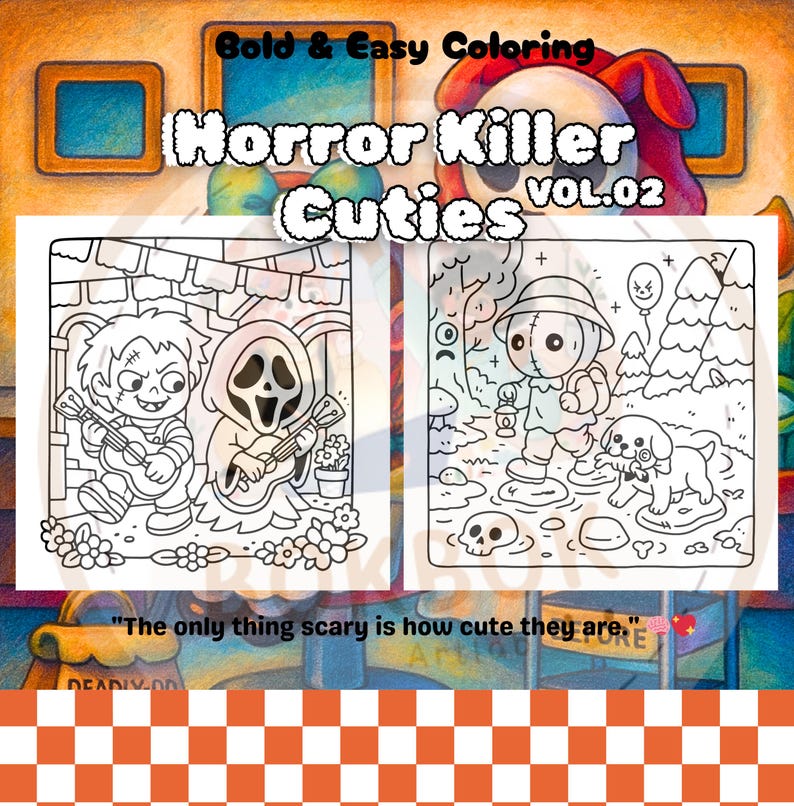 Killer Cuties Coloring Pages Vol.2 | Horror Movie Kawaii (PDF Pattern ...