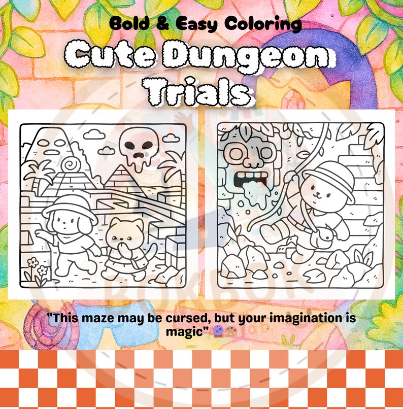 Mythical Beast Escape Room Coloring Pages: Dungeon Adventure (PDF ...