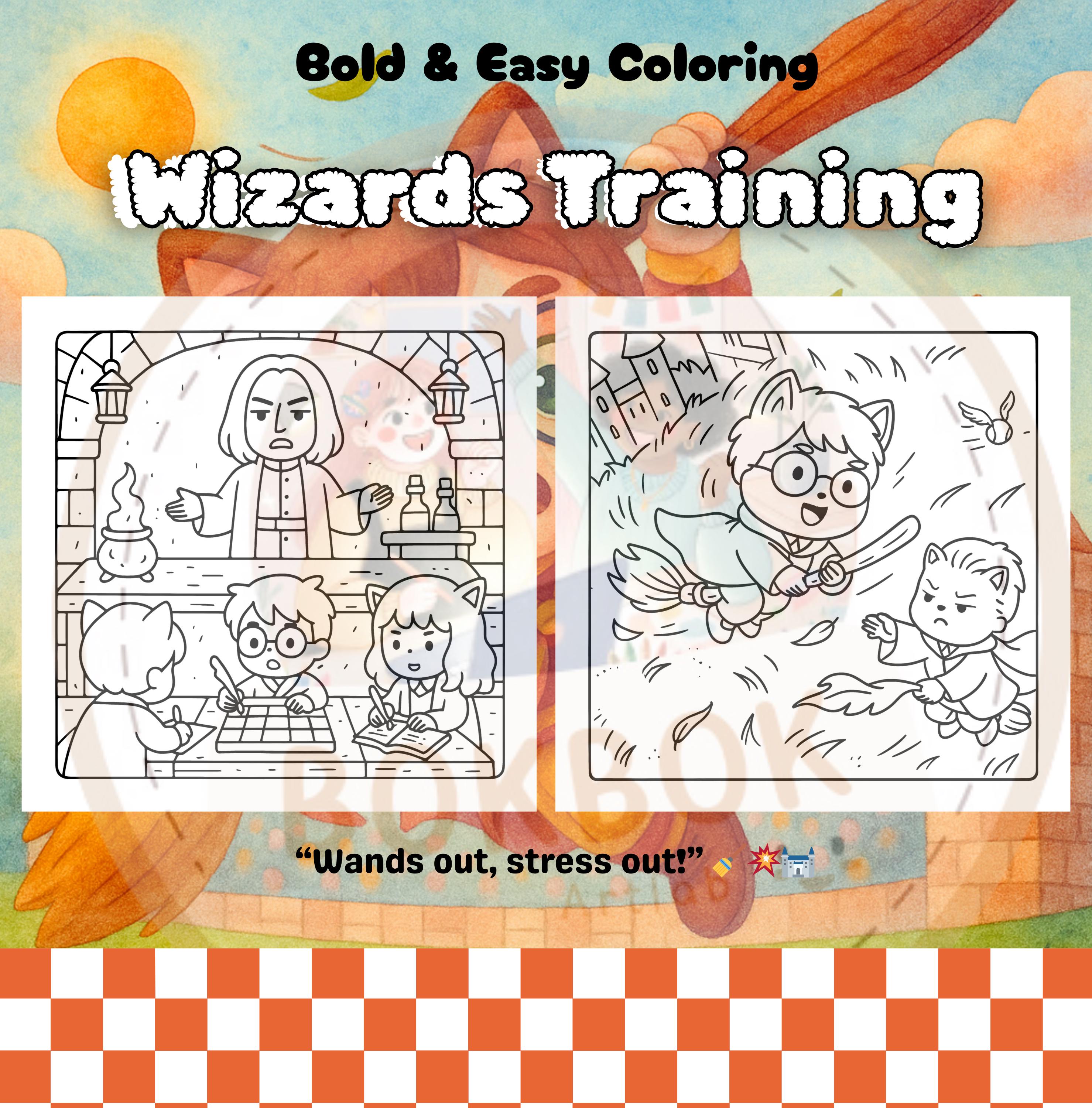 Wizard School Coloring Pages: Fantasy Spell Class (PDF Download) - Etsy