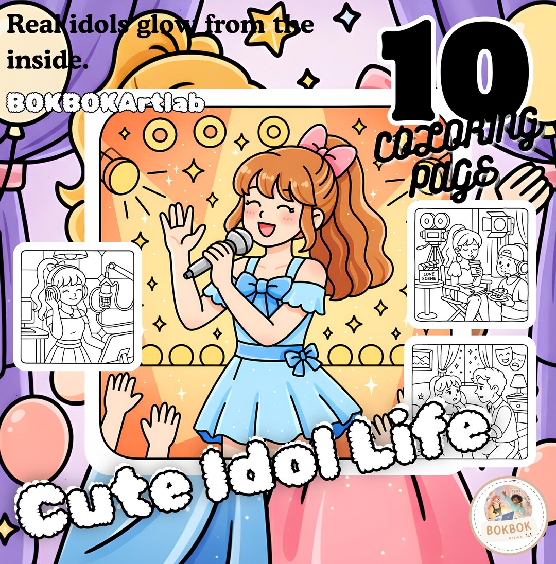 Pop Star Coloring Pages | Kawaii Idol Life, Dream Career (PDF) - Etsy