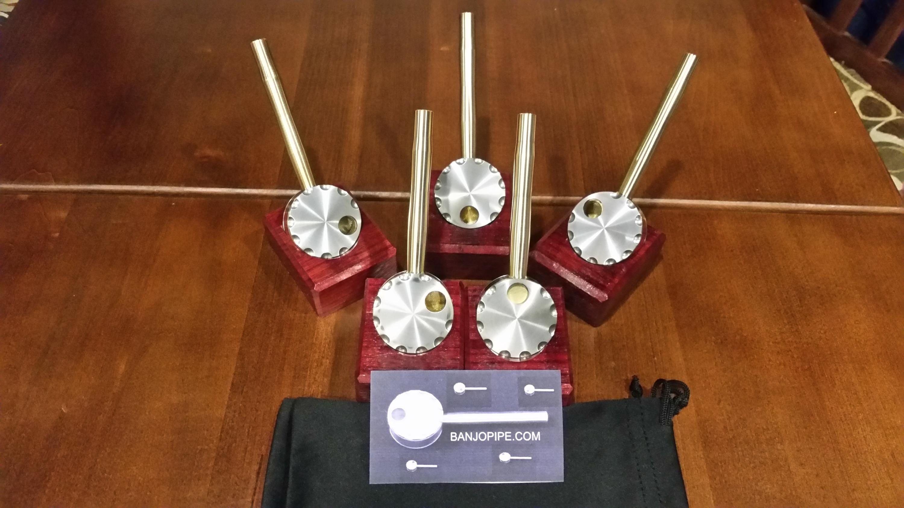 Banjopipe Multi Bowl Lid Portable Brass Smoking Pipe Banjo 6 Shooter ...