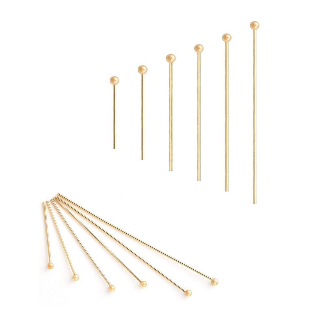 Pick 50pc Tarnish Resistant Ball Head Pins Headpin 18K Yellow Gold ...