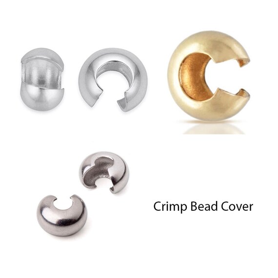 Findings Craft Supplies & Tools 4mm Platinum Colored Brass Crimp Covers ...