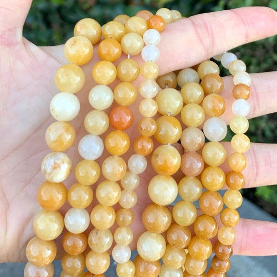 Yellow Jade Stone Beads