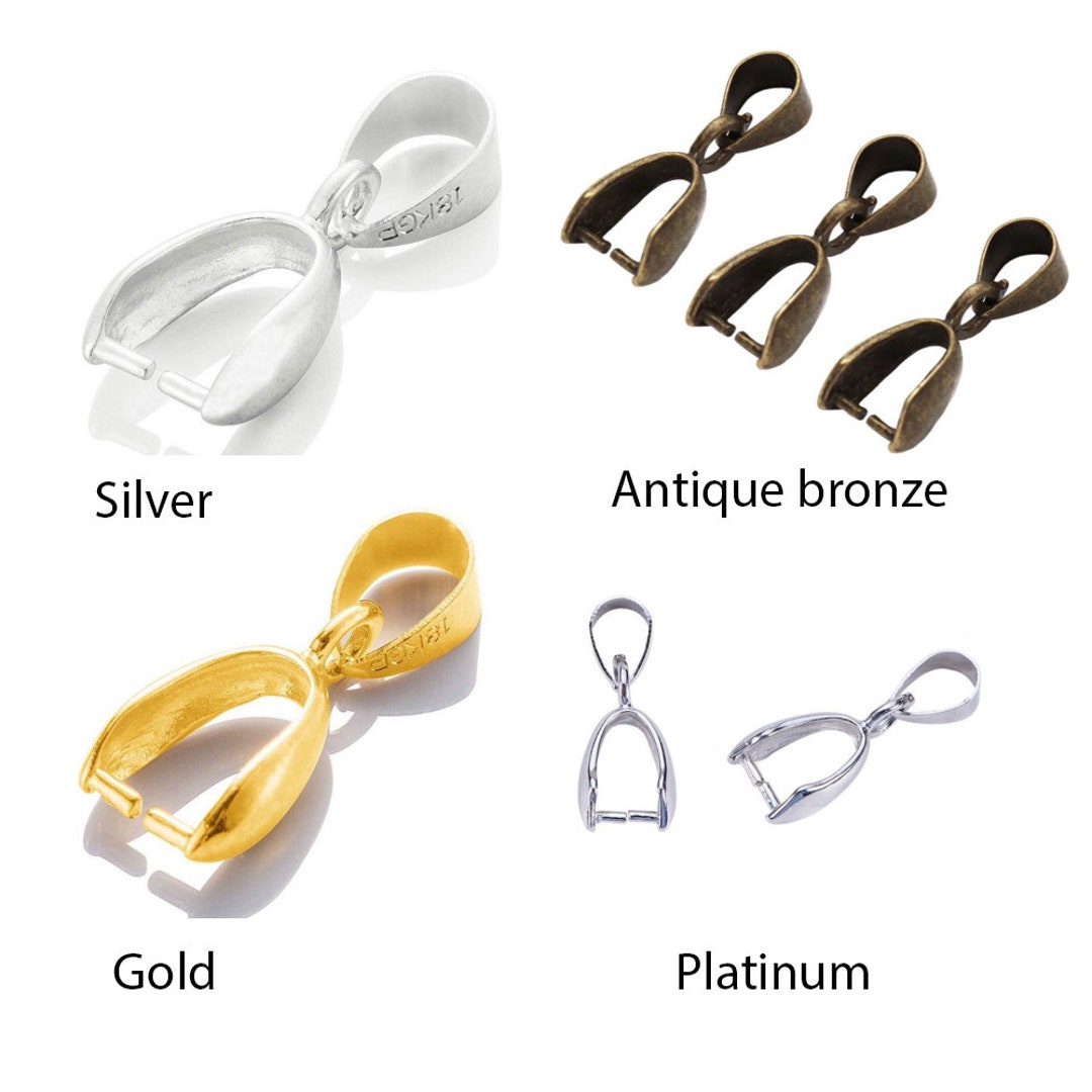 Pick 20pc/50pc Pendant Clasp Pinch Bail Clip 15mm 18mm 20mm Connectors ...