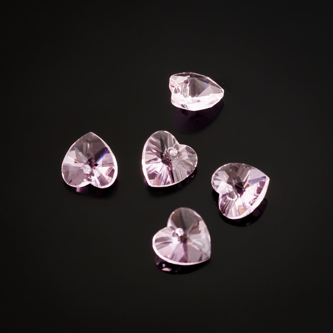 Pick 20pcs 10mm Valentine Love Heart Crystal Birthstone Pendant Drop ...