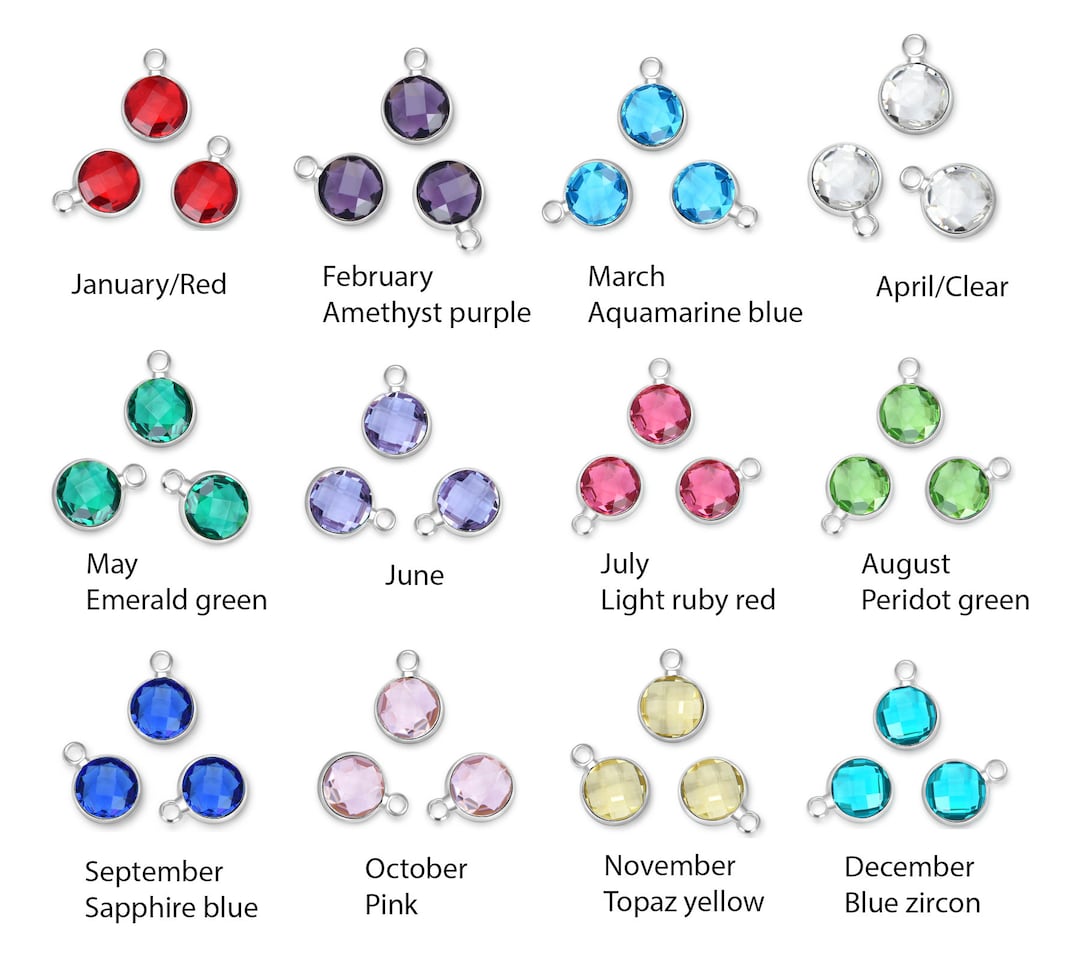 Pick 10pcs/20pcs Quality A Silver Plated Birthstone Charms 6mm January ...