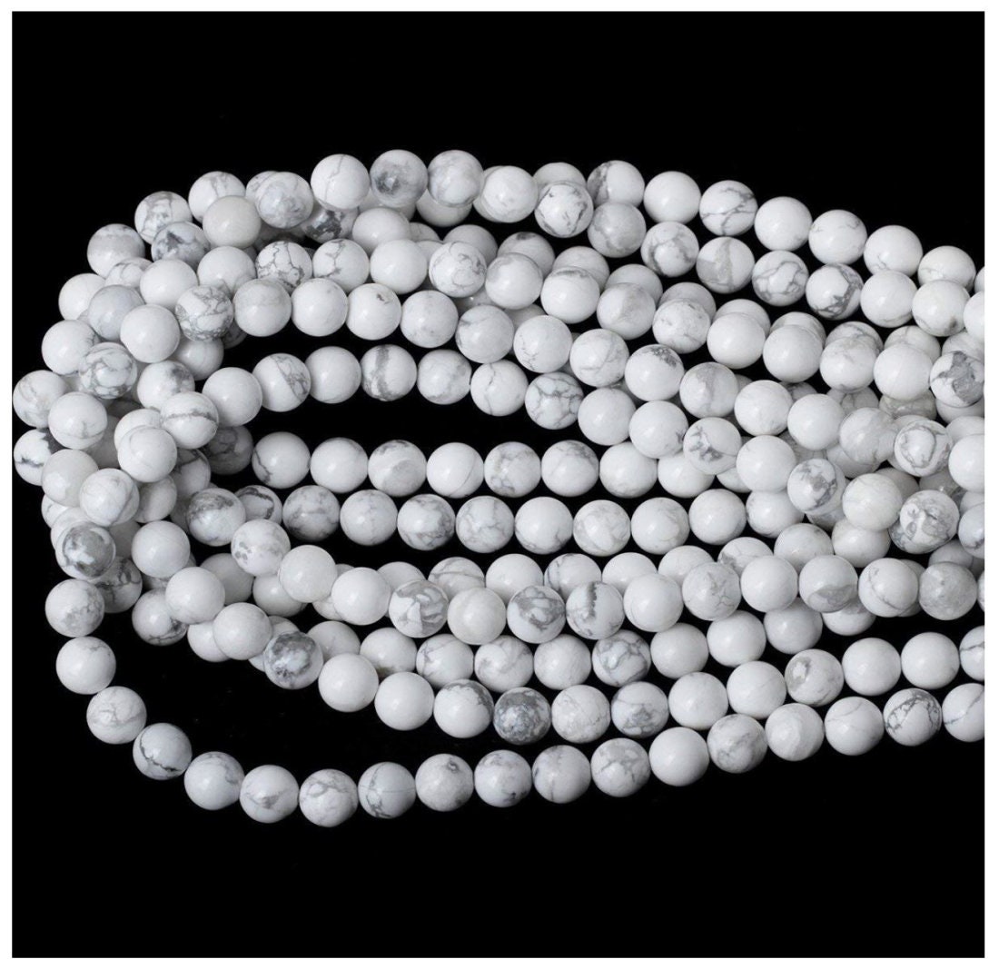 U Pick 1 Strand/15" Top Quality Natural White Howlite Healing Gemstone ...