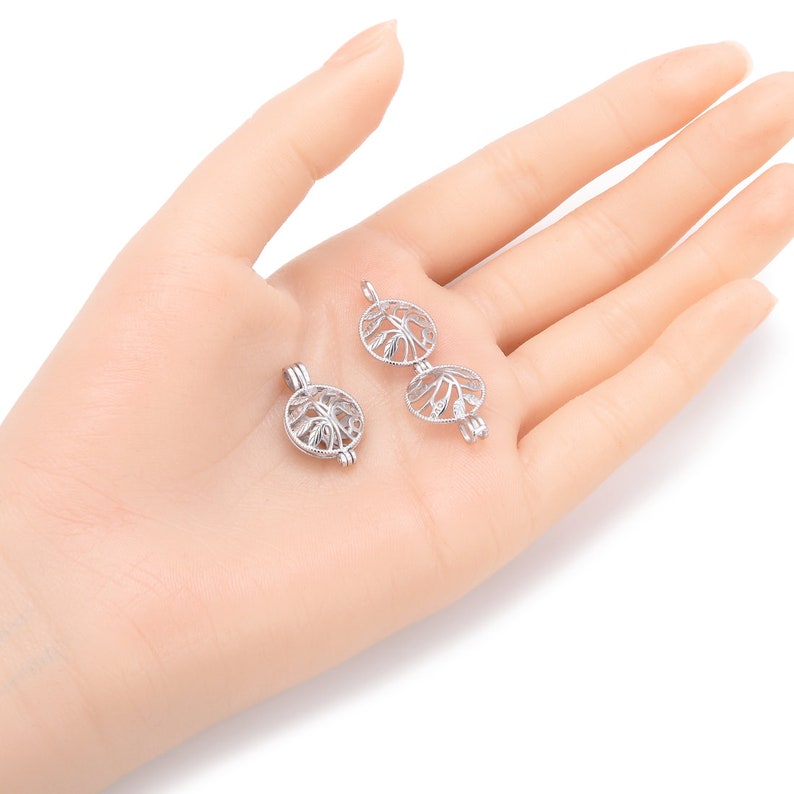 Pick 1pc 925 Sterling Silver Bead Cage Heart/tree of Life/reindeer ...