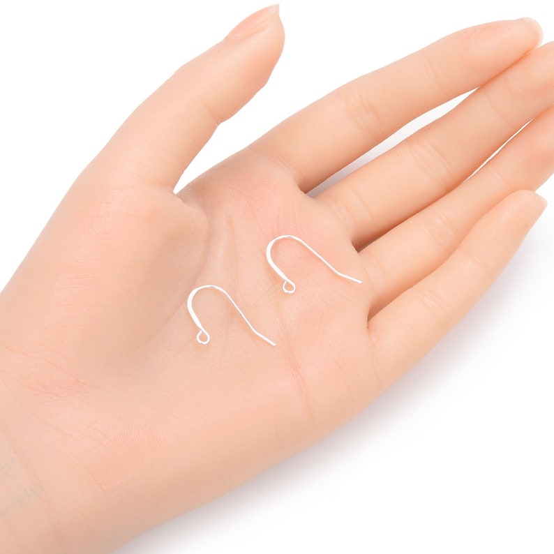 Pick 20pcs Authentic 925 Sterling Silver French Flat Fish Earring Hooks ...