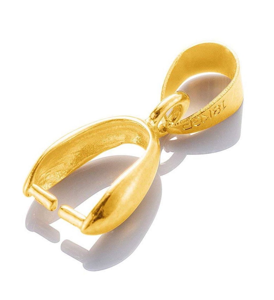 Pick 20pc/50pcs Pendant Clasp Pinch Bail Clip 18K Yellow Gold Plated ...