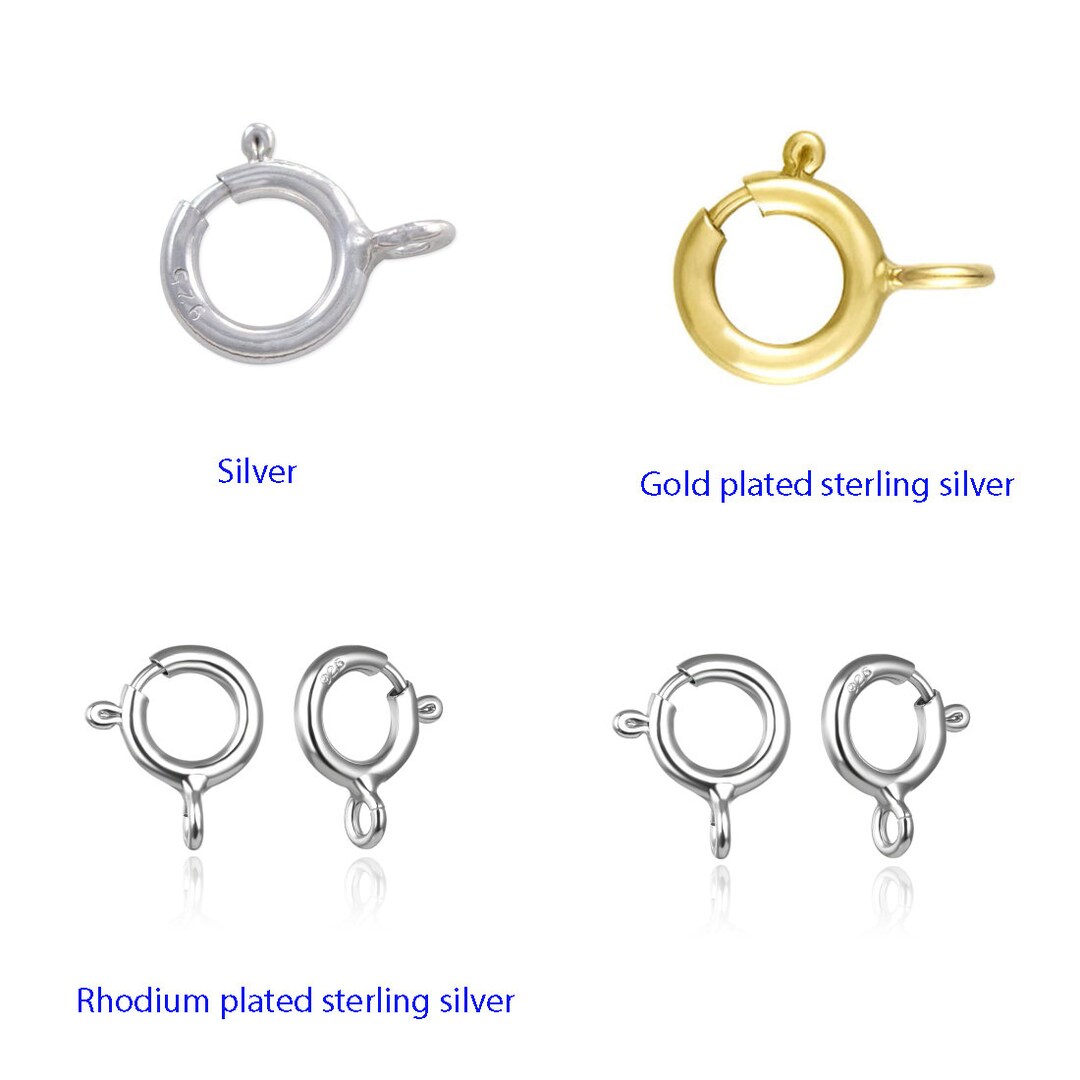 Pick 10pc/30pc 925 Sterling Silver 7mm Spring Ring Jewelry Clasp Clip ...