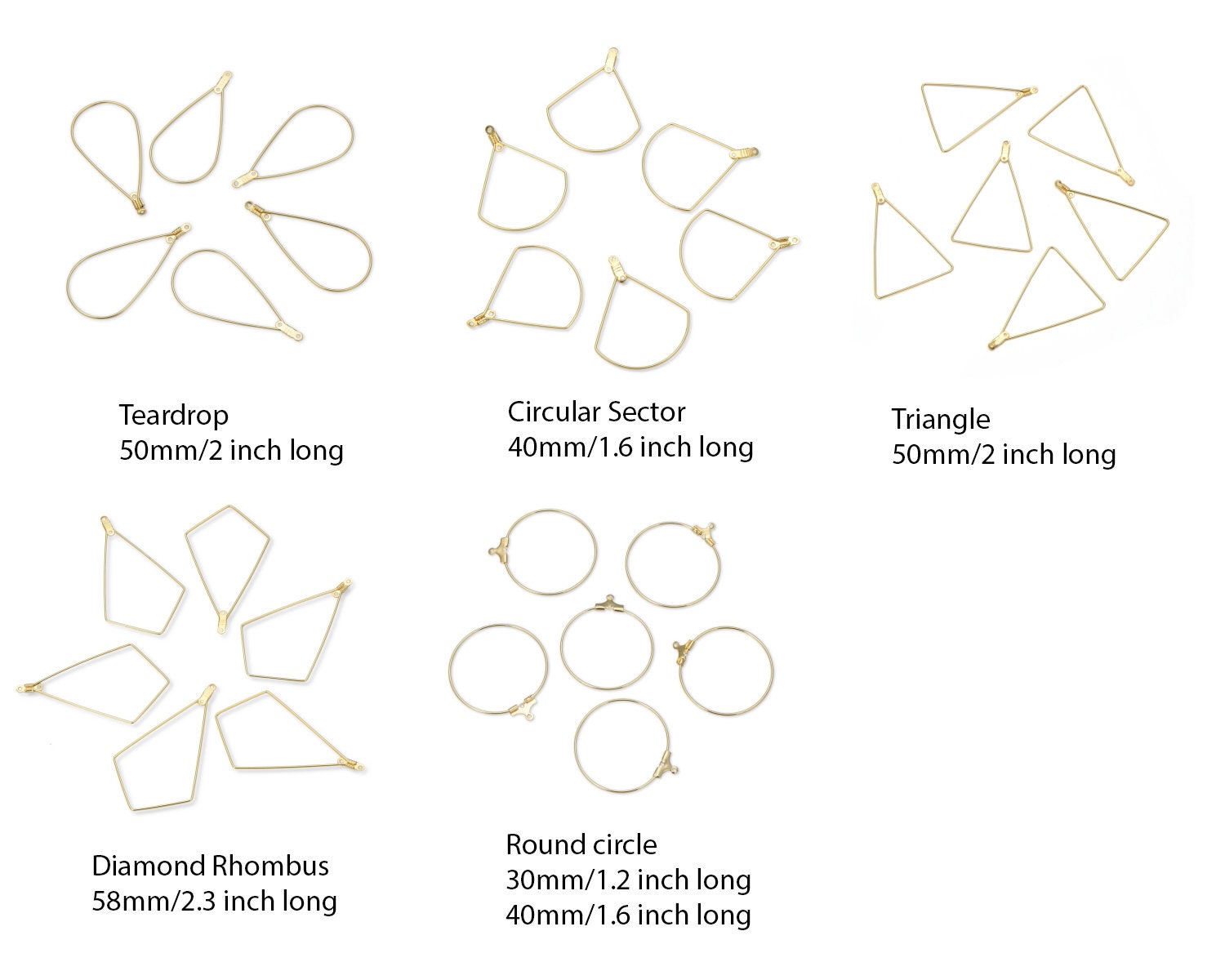 Pick 10pcs Tarnish Resistant Yellow Gold Plated Beading Hoop Connector ...