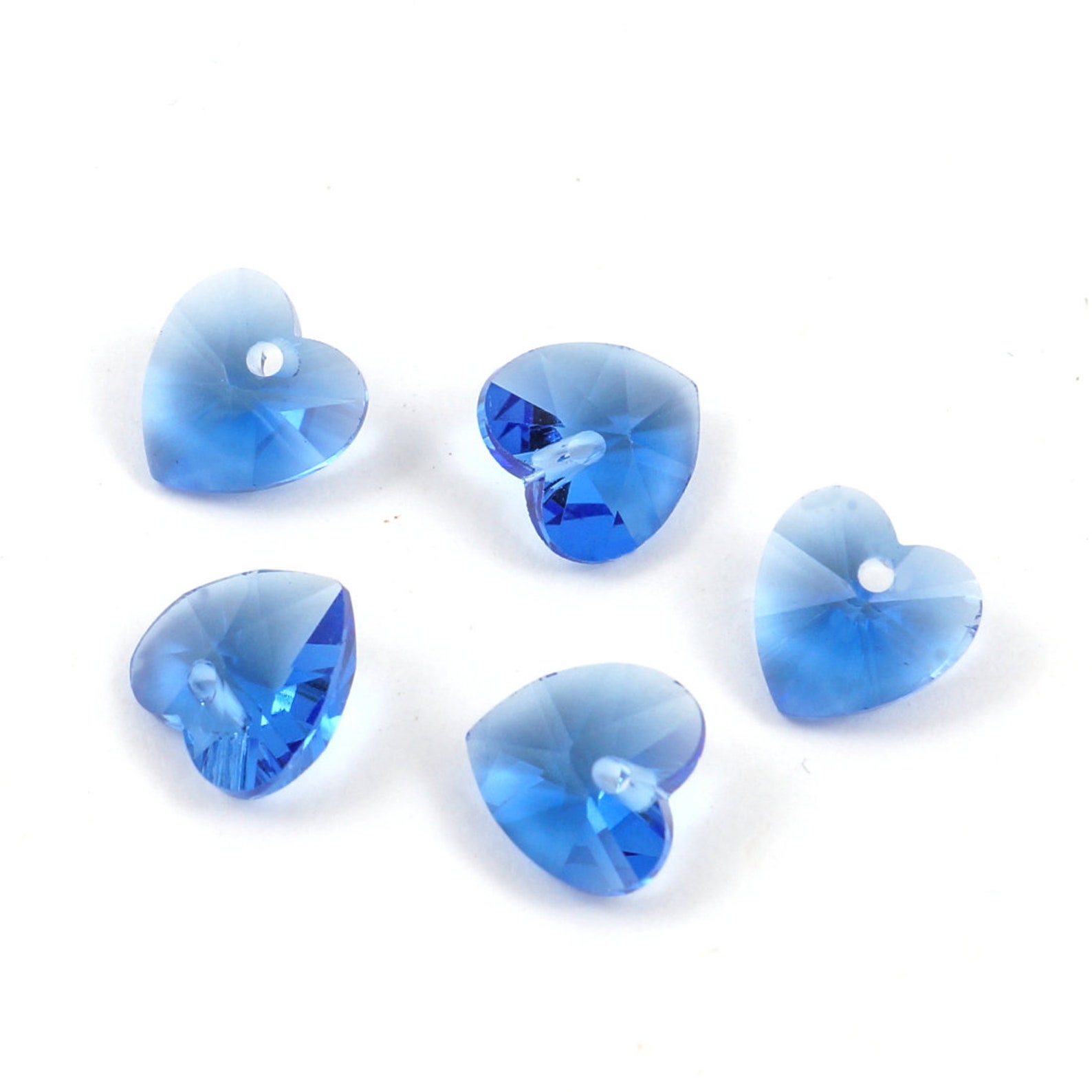 Pick 20pcs 10mm Valentine Love Heart Crystal Birthstone Pendant Drop ...