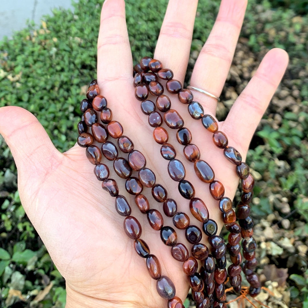 15 Inch Natural Red Tiger Eye Healing Gemstone 6mm to 8mm Free Form ...