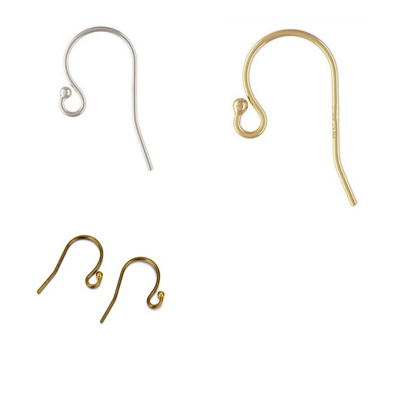 Jewelry & Beauty 1 Pair Brass Heart Earring Hook with Loop Dangle ...