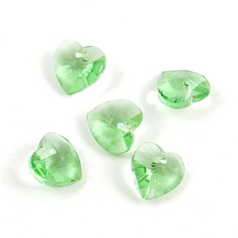 Pick 20pcs 10mm Valentine Love Heart Crystal Birthstone Pendant Drop ...