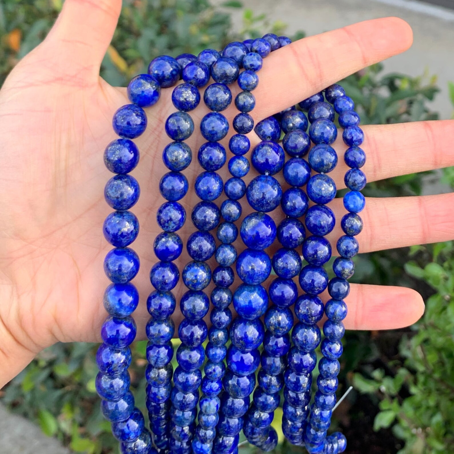 U Pick 1 Strand/15 " Natural Grade A Blue Lapis Lazuli Gemstone 6mm 8mm ...