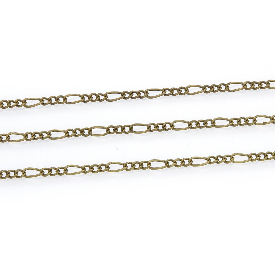 Pick 33 Feet Diamond Cut Figaro Chain Link Bulk Antique Bronze Plated ...
