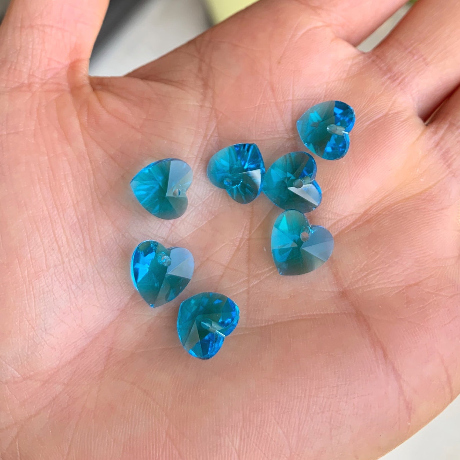 Pick 20pcs 10mm Valentine Love Heart Crystal Birthstone Pendant Drop ...
