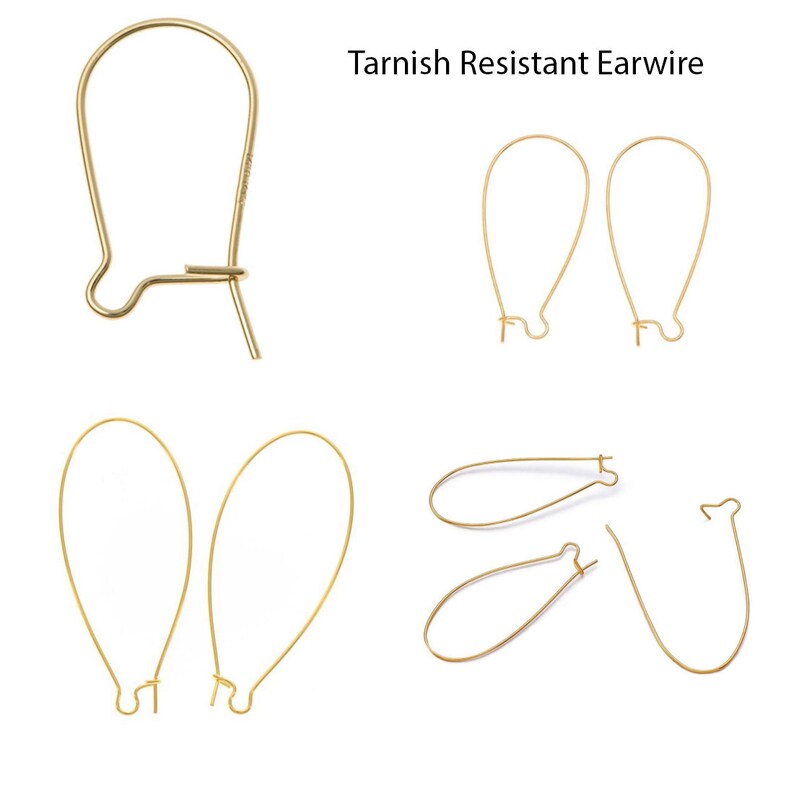 Pick 50pcs Tarnish Resistant Kidney Earring Hooks Gold Plated Ear Wire ...