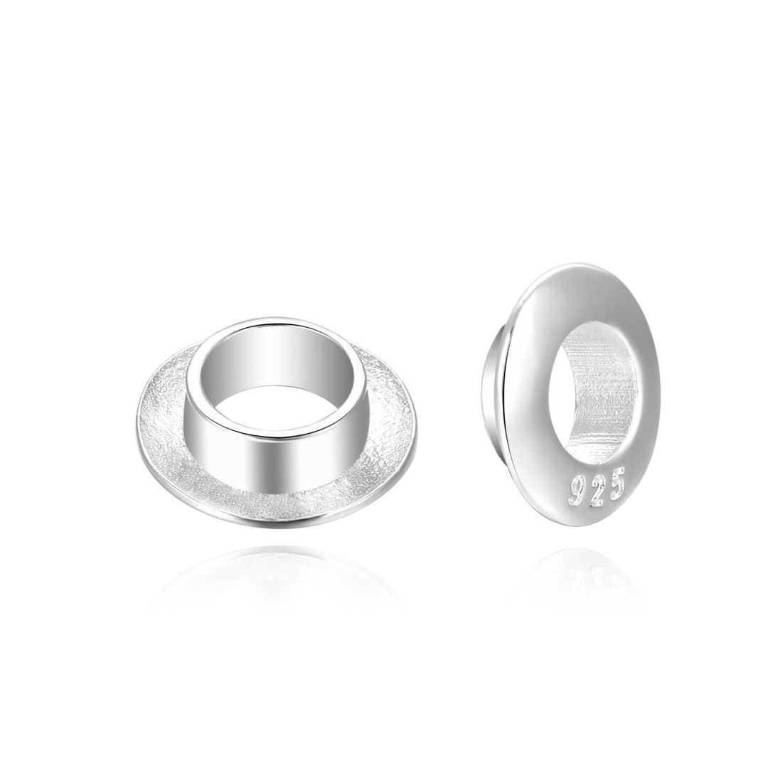 5pc/10pcs Solid 925 Sterling Silver 9mm Bead Grommet Eyelet (hole ID 4 ...
