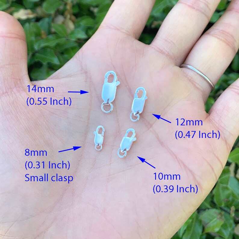 Pick 2pc/5pc 925 Sterling Silver Rectangle Trigger Lobster Claw Clasp ...
