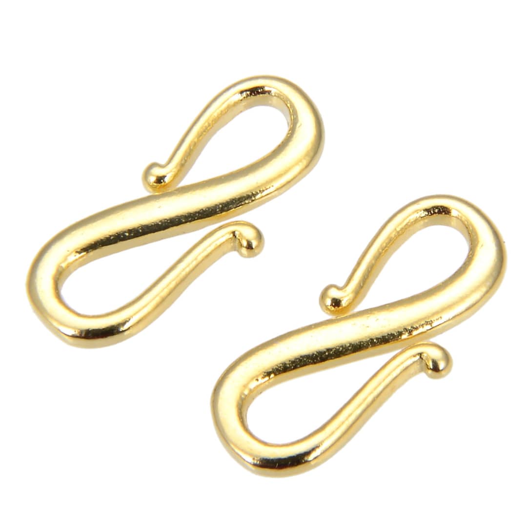 Pick 5pcs/10pcs Real Yellow Gold Plated 925 Sterling Silver S Hook ...