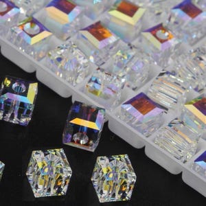 U Pick 24pc/50pcs Top Quality Adabele Austrian 8mm Faceted Cube Crystal Beads Compatible With ...