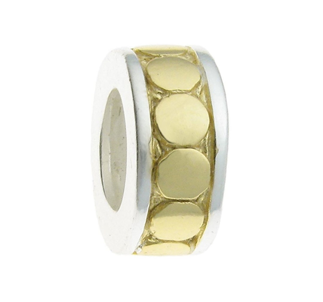 1pc Authentic Gold Plated Sterling Silver Rubber Charm Stopper Safety ...