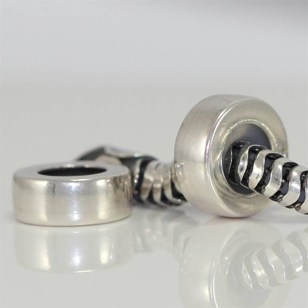 1pc 925 Sterling Silver Rubber Charm Stopper Safety Spacer Bead Keeper ...
