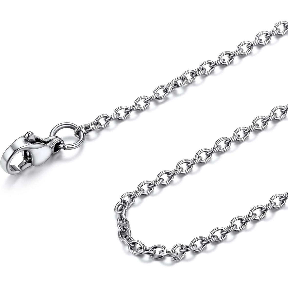 Pick 2pcs 304 Grade Surgical Stainless Steel Round Cable Link Chain ...