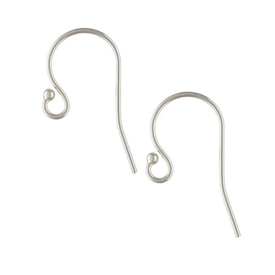 Pick 50pcs Sterling Silver Plated Ball End Fish Earring Hooks 20mm ...