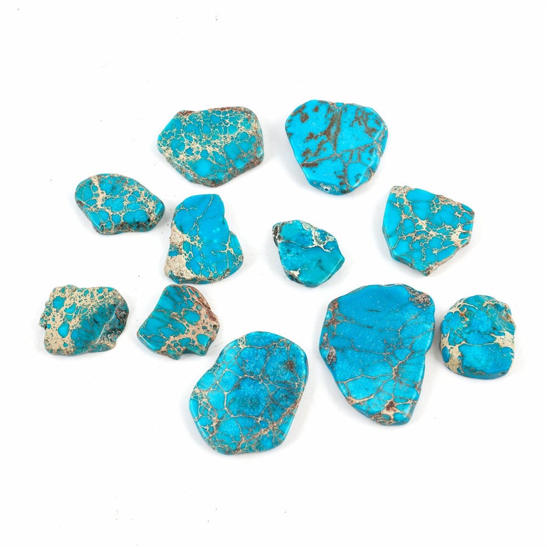 U Pick 5pc/10pc Natural Grade A Turquoise Blue Regalite Jasper | Etsy