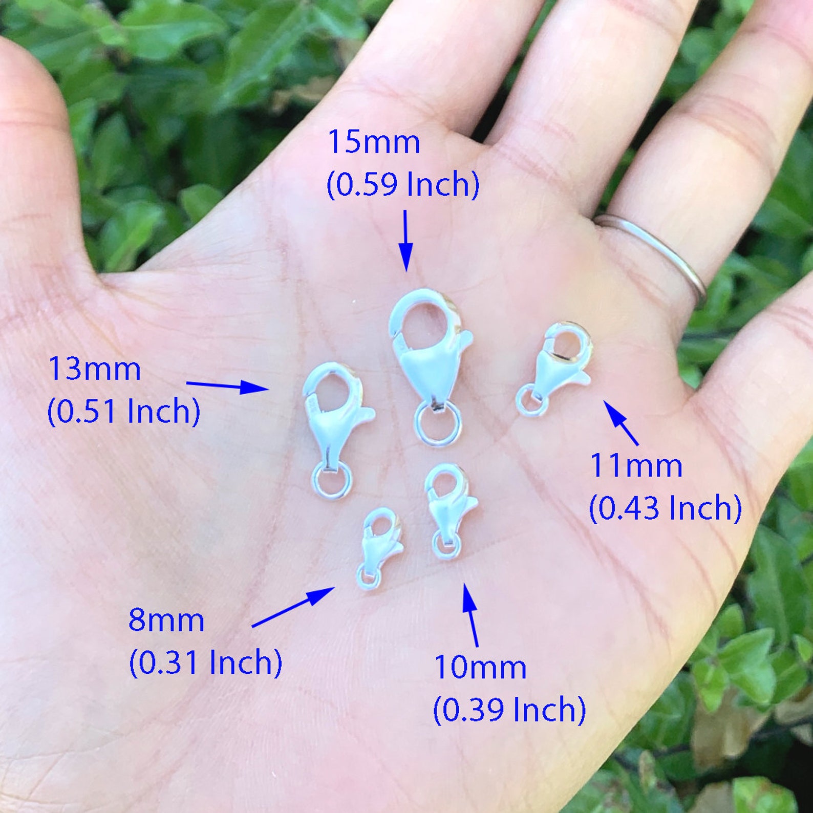 Pick 5pcs Authentic 925 Sterling Silver Lobster Claw Clasp Clip 8/10/11 ...