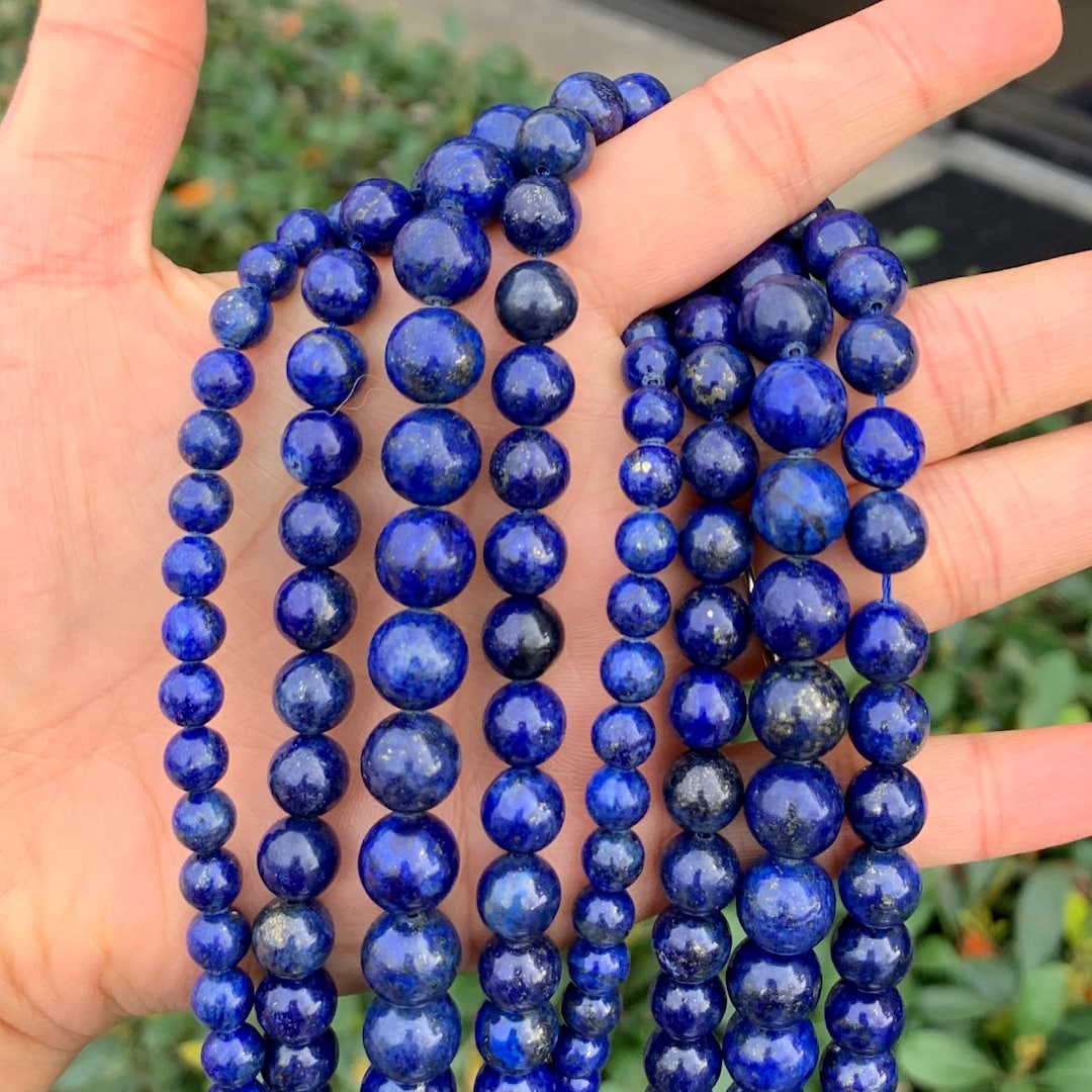 U Pick 15 Inch Natural Blue Lapis Lazuli Healing Gemstone 4mm 6mm 8mm ...