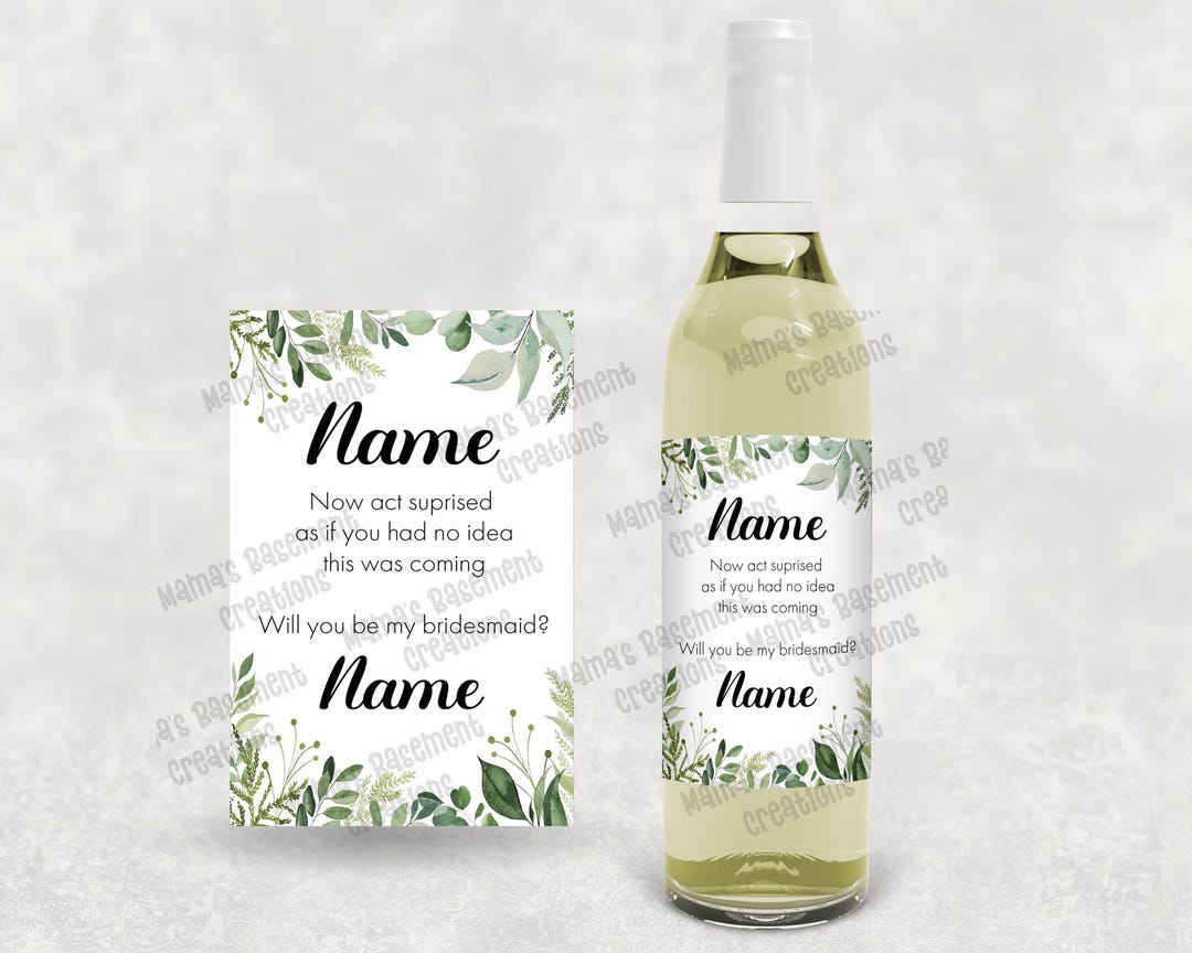 Bridal Party Proposal Wine Bottle Labels, Wedding Gift, Bridal Party ...